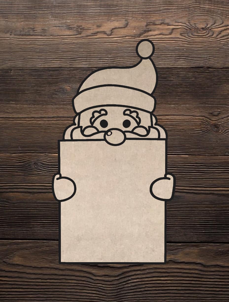 Cut and Traced Santa with List – Legacy Creations Custom Woodworks